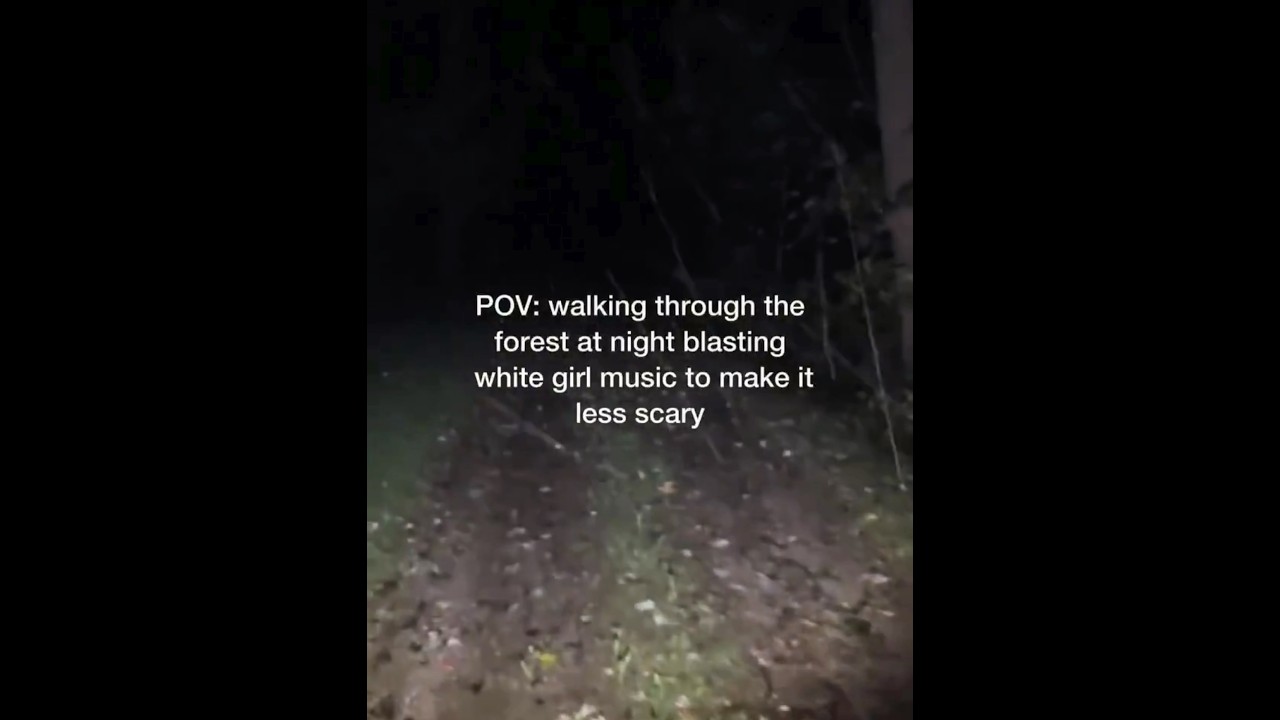 POV: walking through the forest at night blasting white girl music to ...